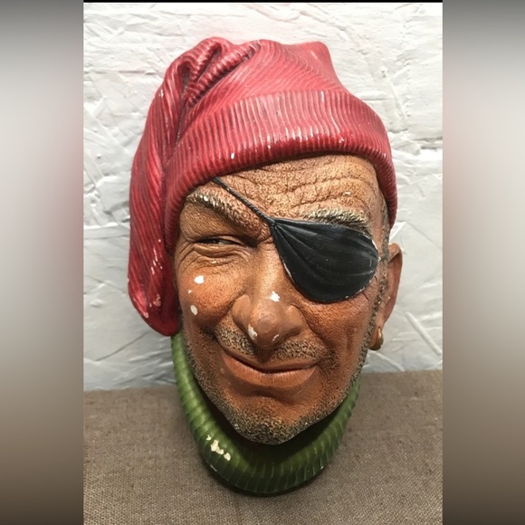 Bossons | Art | Vtg Bossons Smuggler Pirate Eyepatch Chalkware Head ...